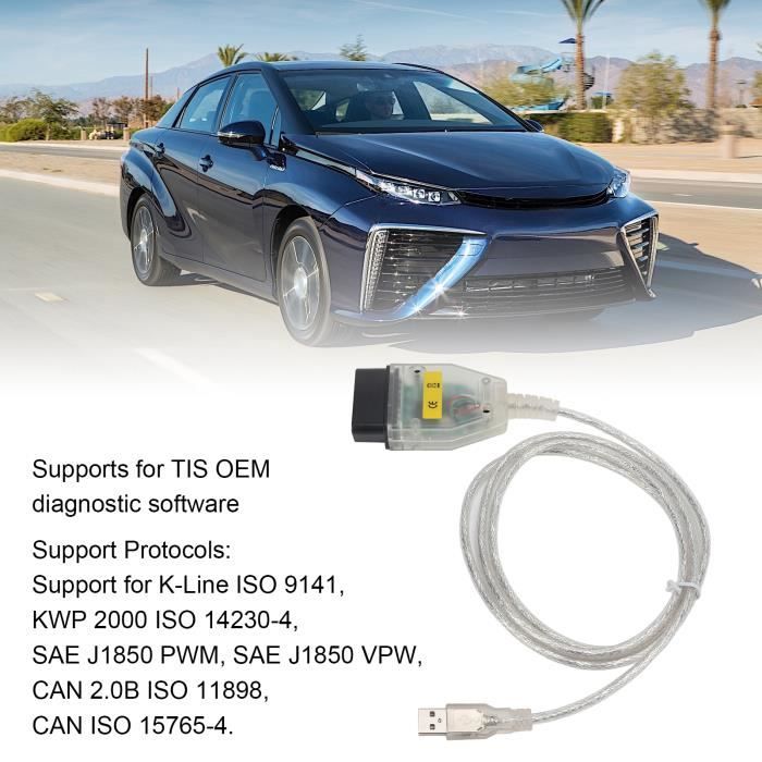 Câble de diagnostic TIS OBDII Voiture MINI VCI OBD2 câble de Diagnostic J1962 22Pin connecteur ...