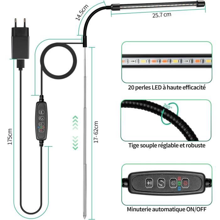 Nornward Lampe De Culture À Spectre Complet Led Pour Plantes D ...
