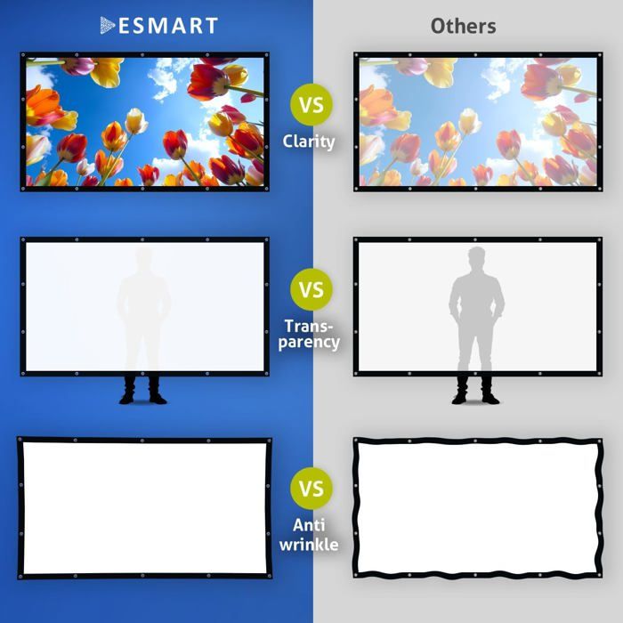 Écran de Projection - ABIESSENCE - Flex 221x125cm - Home Cinema ...