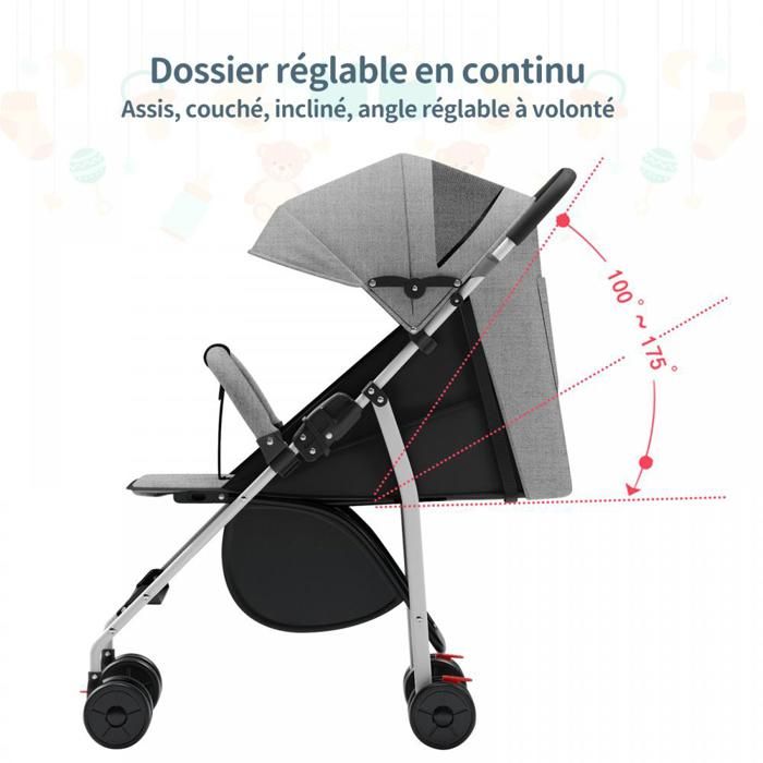 SUPFINE Poussette Canne Multifonctionnel, Poussette Compacte et Légère ...
