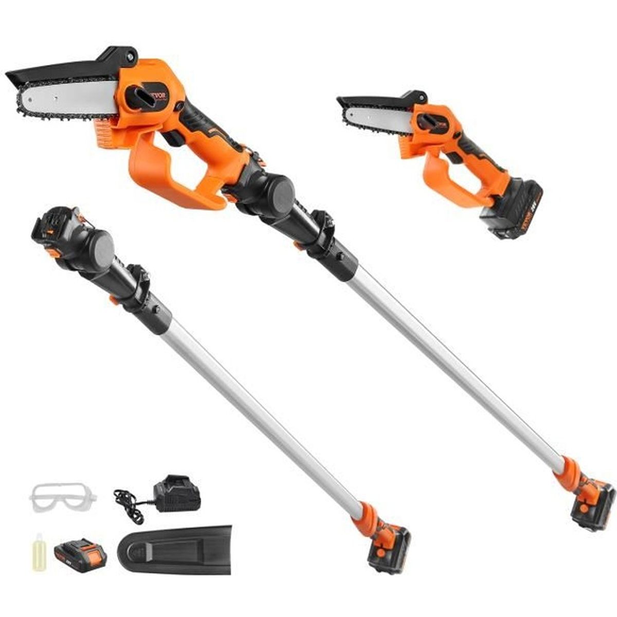 Élagueuse électrique sur perche - VEVOR - Élagueuse à Perche Sans Fil ...