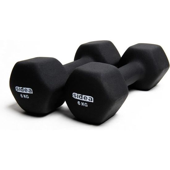SIDEA Paire d'haltères en néoprène 6 [156] - Cdiscount Sport