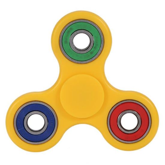 Jaune ABS Tri-spinner Hand Spinner Fidget Durable EDC Anti-stress Jouet ...