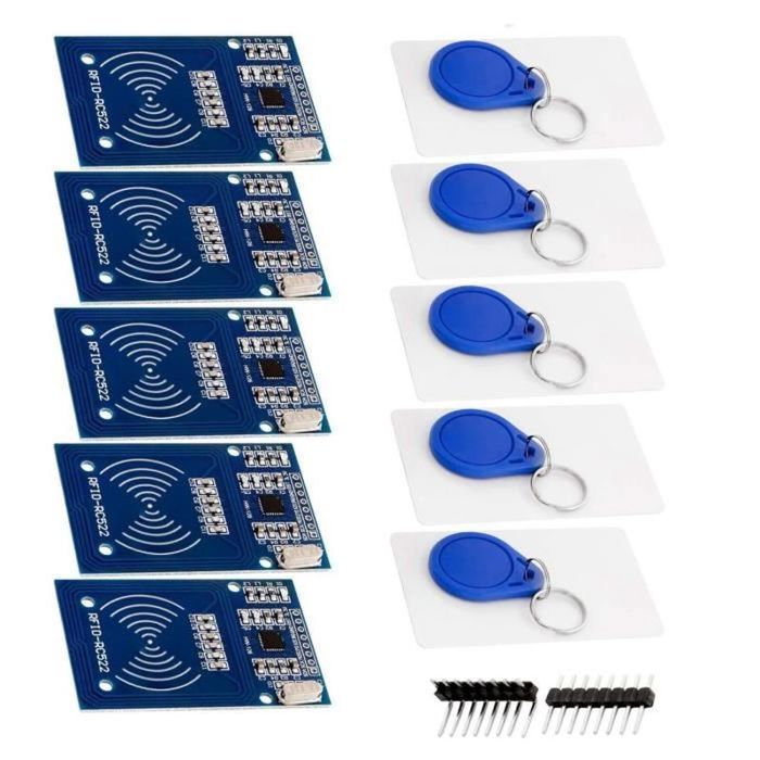 Kit RFID RC522 Avec Lecteur Puce Et Carte 1356 MHz SPI Compatible Avec Pour Arduino Et Pour ...