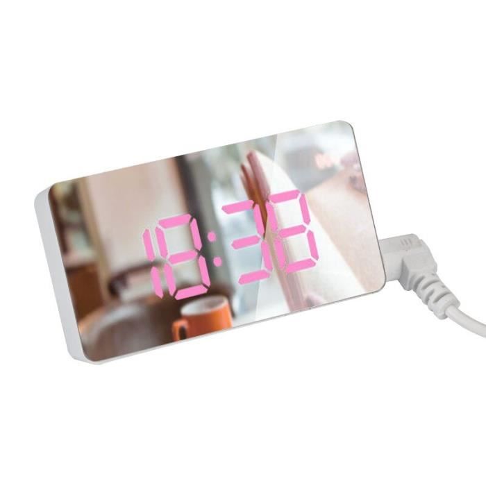 Horloge de bureau numérique rectangulaire, grand écran électronique ...