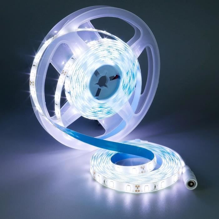 Ruban Led Blanc Froid 6000-6500K, 12V Smd 5630 300 Leds Flexible Ip65 ...