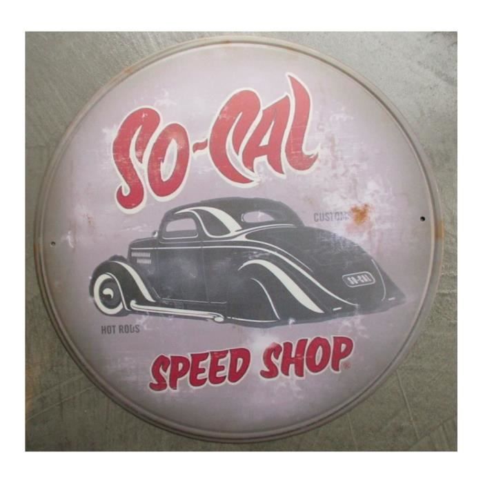 Plaque So Cal Speed Shop Hot Rod Noir Tôle 30cm Déco Américaine USA ...