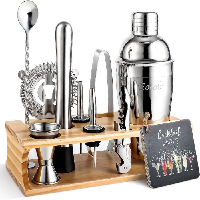 Cocktail Shaker Kit, INOX Ensembles de Bar Cocktail Set, 11Pièces ...