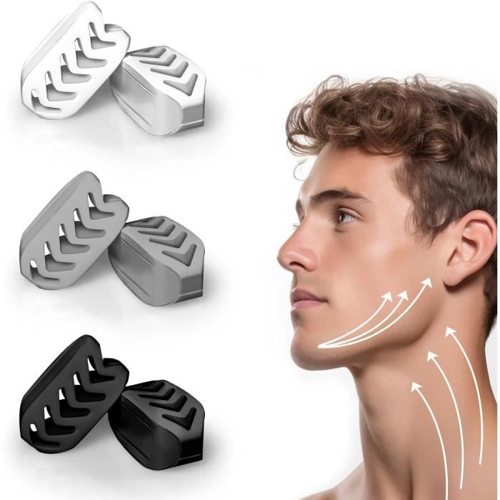Gomme Machoire en Silicone - Renforcez Votre Jawline - 3 Niveaux de ...