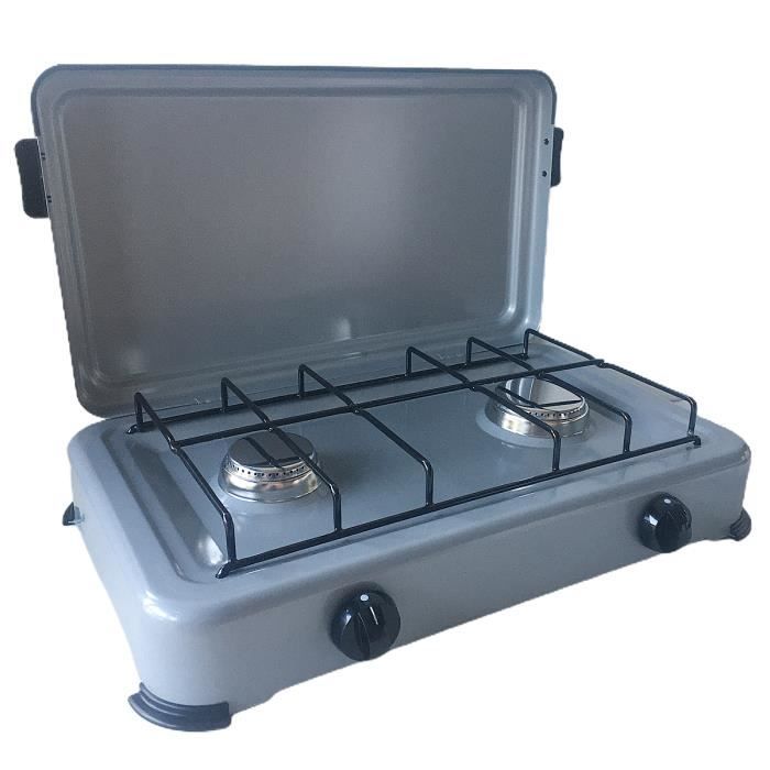 Rechaud gaz portable 2 feux 2350W SILVER 2 Butane/Propane Bruleurs inox ...