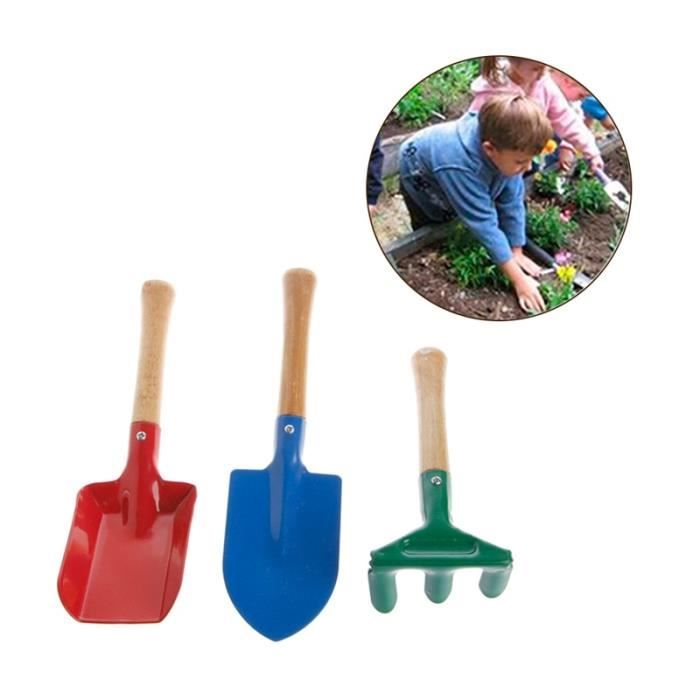 Pelle,Ensemble de Mini outils de jardin pour enfants, 3 pièces, truelle ...