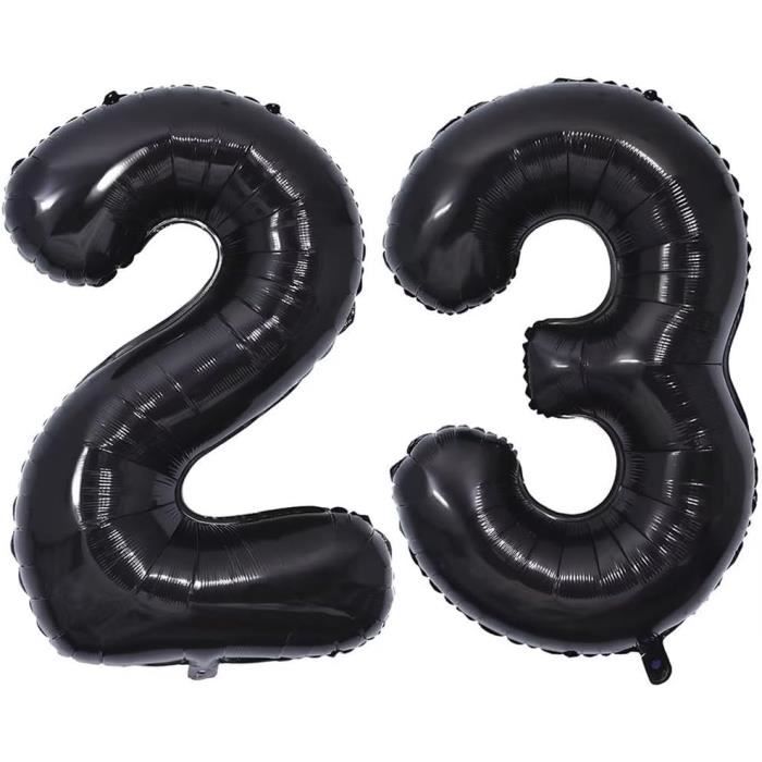 40Pouces Ballon Chiffre Anniversaire 23-32 Noir, 0123456789,10-19,20-25 ...