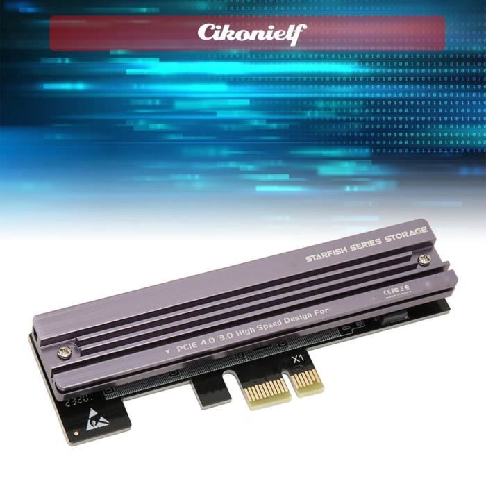 Cikonielf Adaptateur M.2 NVMe SSD vers PCIe 750MB/s X1 X4 X8 X16 pour 2230 2242 2260 2280 ...