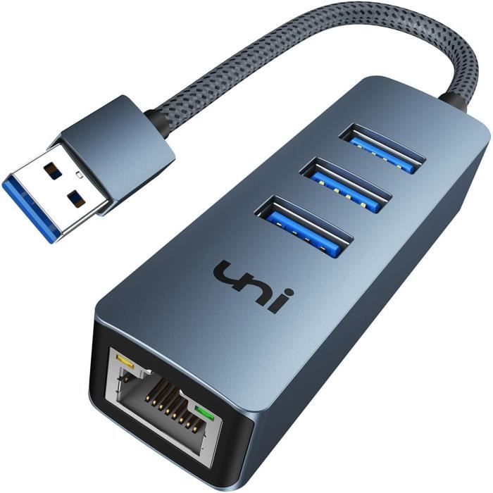 Hub Usb Ethernet, Adaptateur Usb Ethernet 1000 Gigabit Rj45 Et 5Gbps ...