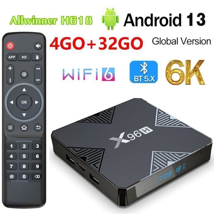 Boitier iptv Android 13 TV Box Allwinner H618 boitier multimedia -4GB ...