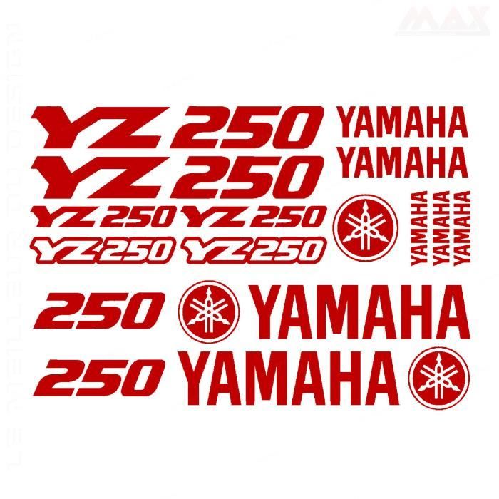 16 stickers YZ 250 – ROUGE FONCE – YAMAHA sticker YZ 250 - YAM438 ...