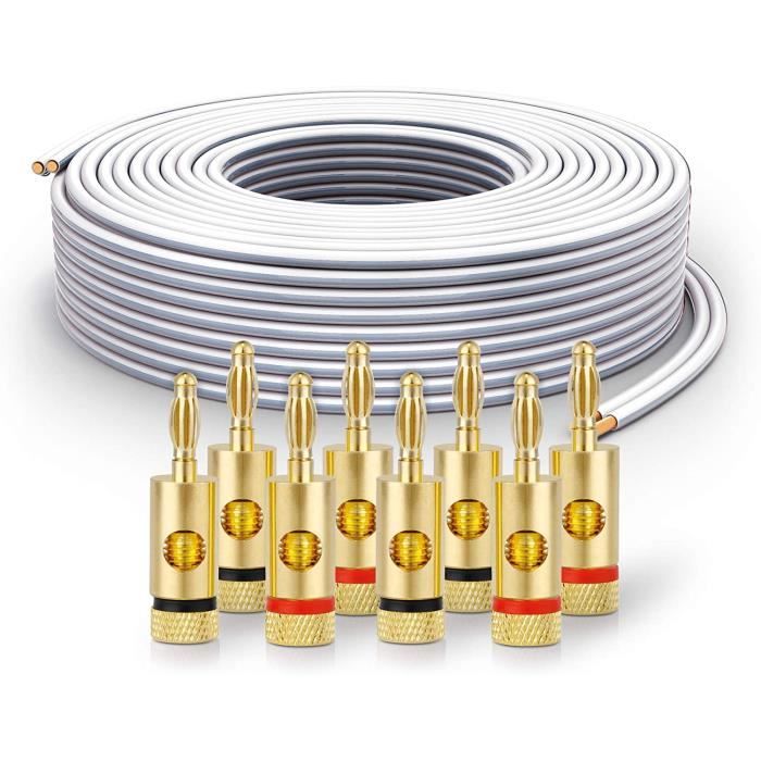 PureLink Cable d'enceinte SP061-020 2x2,5 mm² (99,9% de cuivre OFC, Fil ...