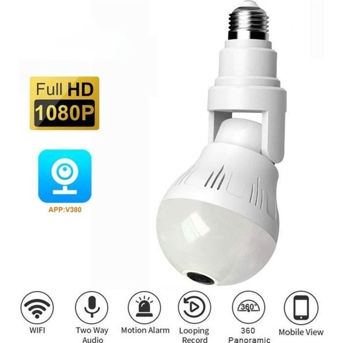 Progrès-Caméra De Surveillance Blanc Sans Fil Panoramique Wifi 2MP ...