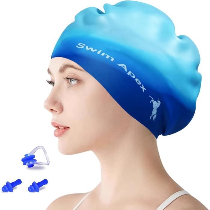 Bonnet De Bain À Cheveux Longs Pour Femme, Bonnet De Bain En Silicone ...