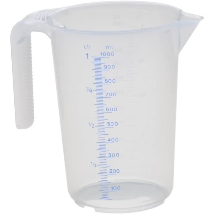 Hünersdorff Verre doseur 1l polypropylène (PP) incassable Compatible Lave-Vaisselle avec poignée ...