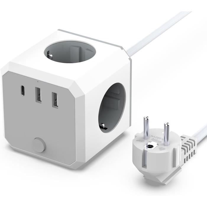 Bloc Multiprise Usb C, Multiprise Cube 7 En 1, Multiprise Cube Avec ...