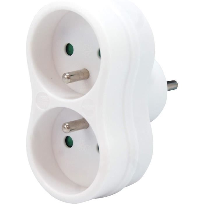 Multiprise Monobloc 2 Femelles Schuko 16A 52126[H409] - Cdiscount Bricolage