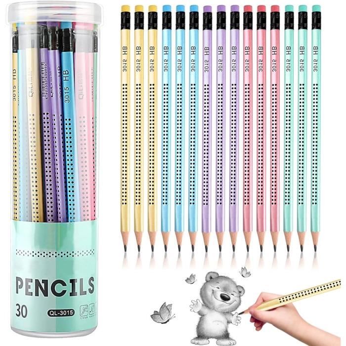 Hb Lot De 30 Crayons En Bois, Crayons Pour L'École, Crayons En Bois ...