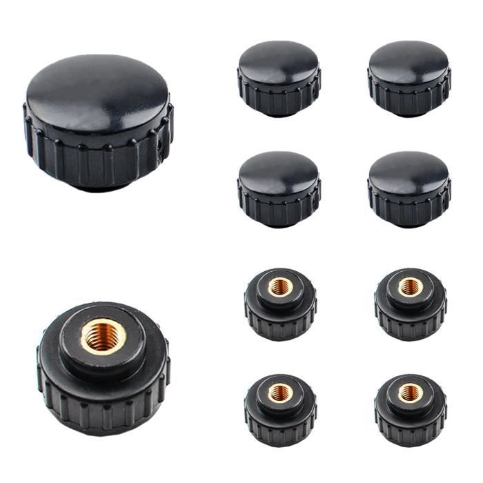 Lot De 10 Boutons De Serrage Filetés Moletés M5, Écrous Filetés ...