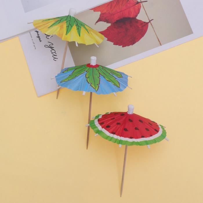50 pcs Parapluies Pics Drôle Boisson Papier Cocktail Dessert Fruits ...