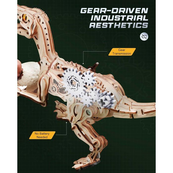 ROKR Puzzle 3D Dinosaures Jouet Vélociraptors Mécanisme Maquette eois à ...