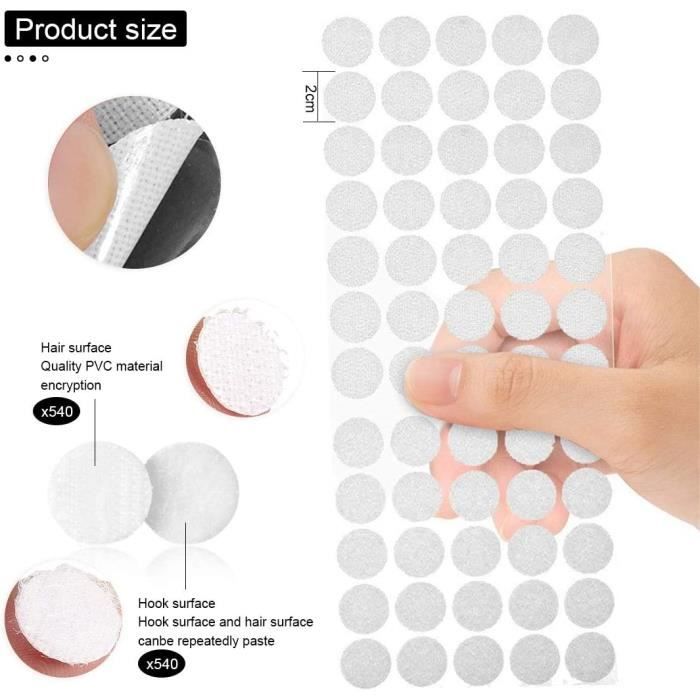 Scratch Autocollant Rond, 600 Paires 10mm Adhésif Rond, 1200 Capsules ...