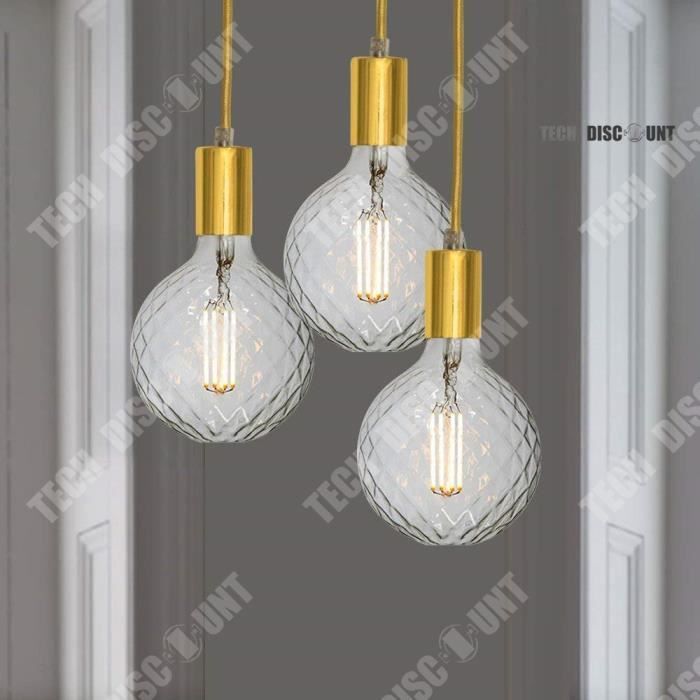 Ampoule LED - TD® - E27 - Design créatif - Verre léger - Couleur jaune ...