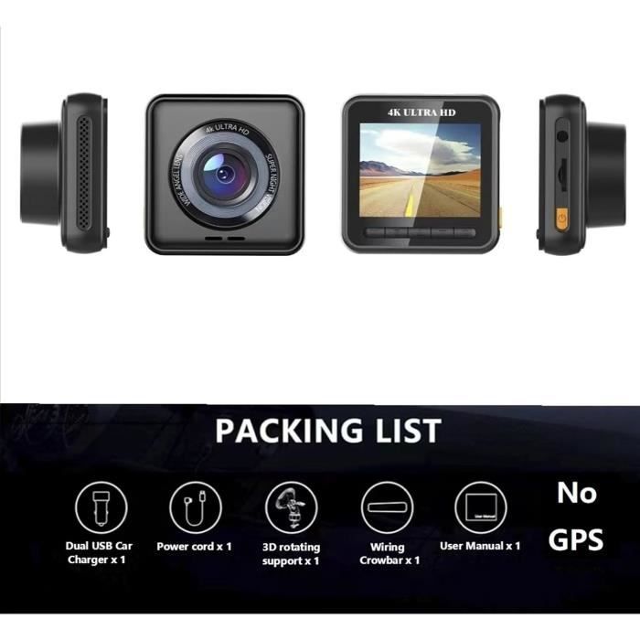 Dashcam Caméra Tableau Bord 2K Pour Caméra Voiture Wifi Gps Dvr Para ...