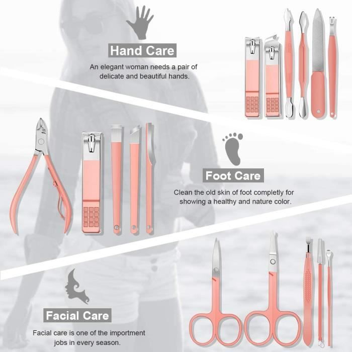 Kit Manucre Pedicure Coupe Ongle Professionnel Coupe Cuticule Acier ...