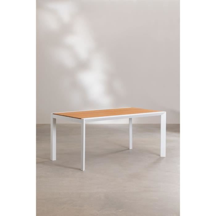 SKLUM Table de jardin en bois et aluminium Archer Blanc 160x90 cm ...
