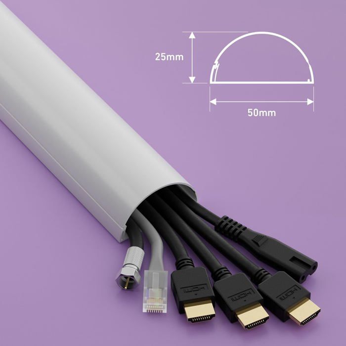 D-Line 50x25mm Moulure Décorative en Demi-Cercle 1M5025W Goulotte ...