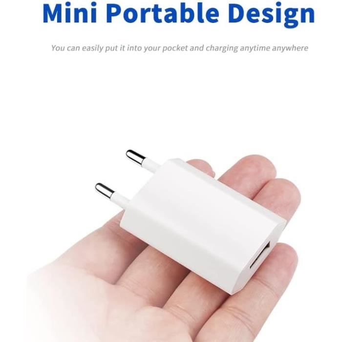 2 Pack Chargeurs Pour I-Phone, Prise De Chargeur Rapide Usb Adaptateur ...