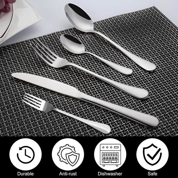 Couverts De Table, Ensemble De Couverts Inox 30 Pièces, Ensemble De ...