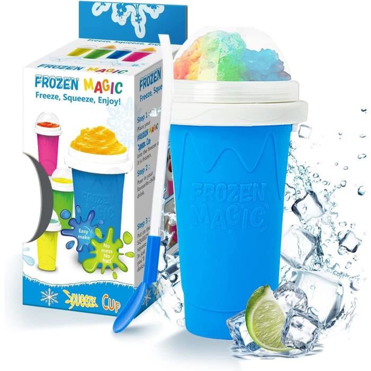 Slushie Maker Cup,Frozen Magic Cup with Straw,Reusable Double Layer ...