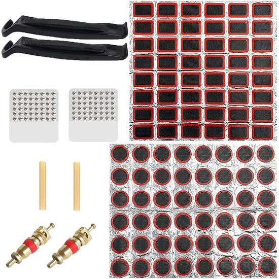104 Pièces Rustine Velo Kit Reparation, Pneu Caoutchouc Patch, Patch ...