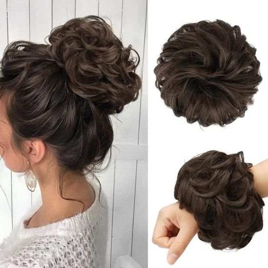 Chignon Postiche Cheveux Grande Postiches, Bouclés Ondulés Extensions Chouchou Postiche Cheveux ...
