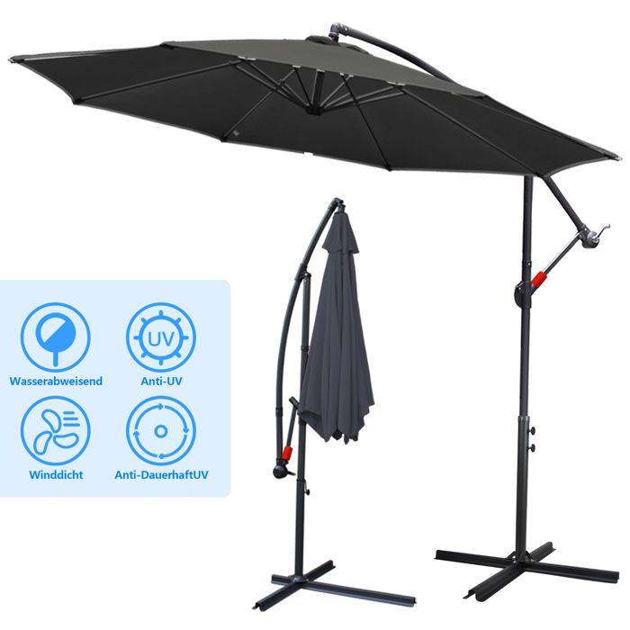 Lospitch Parasol - parasol jardin, parasol, parasol de balcon - 300 cm ...