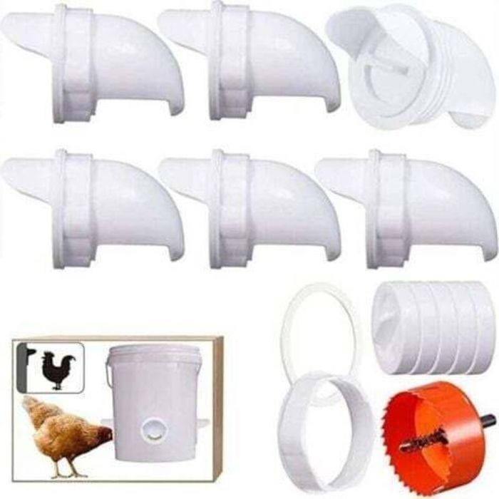 Mangeoire Poules 6 Ports Automatique Anti-Nuisibles – Gravité, Zéro ...