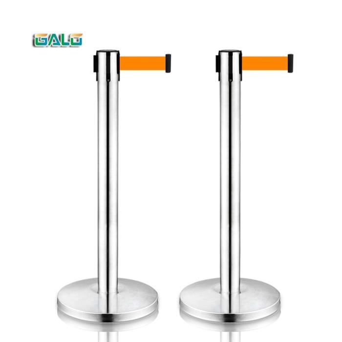 Orange - Clôture rétractable en acier inoxydable, Cordon de sécurité ...