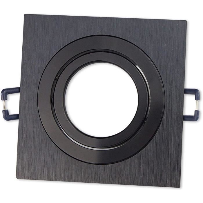 Cadre De Spot Encastrable Noir Carré Super Plat - Cadre De Montage ...