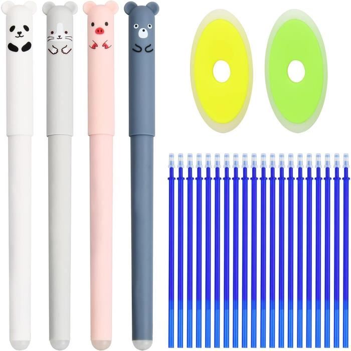 Stylo Gel Effaçable Ensemble, 4 Stylo À Encre Gel Effaçable + 20 ...
