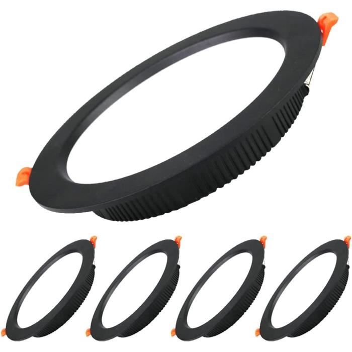 Lot de 4 Spot led Encastrable Noir Extra Plat,1000LM 12W Rond Plafond Encastrés LED = 100W ...
