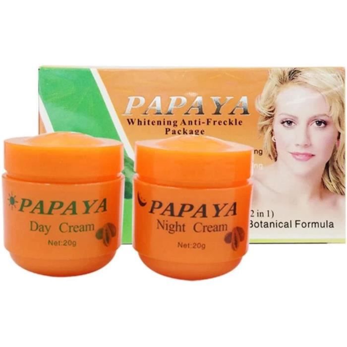 Lot de 2 crèmes éclaircissantes Papaya - Crème blanchissante pour le ...