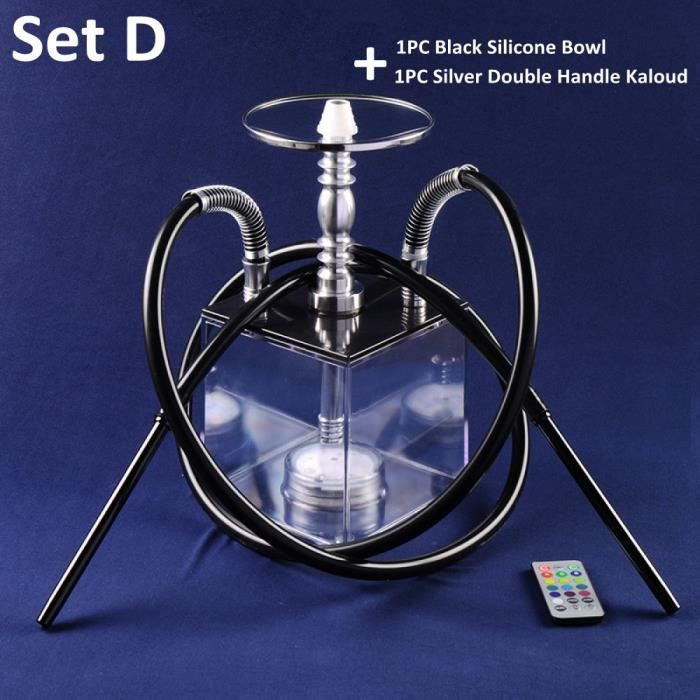Chicha,narguilé en acrylique, Double tuyau, Chicha, lumière LED, Pipe ...