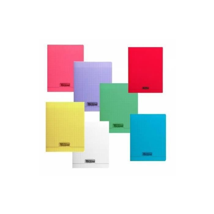 Cahiers piqué 8000 POLYPRO - CLAIREFONTAINE - assorties 24x32cm - 96p Q ...